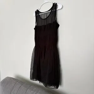 Molly Bracken | Dresses | Holly Bracken Black Mesh Overlay Smocked ...